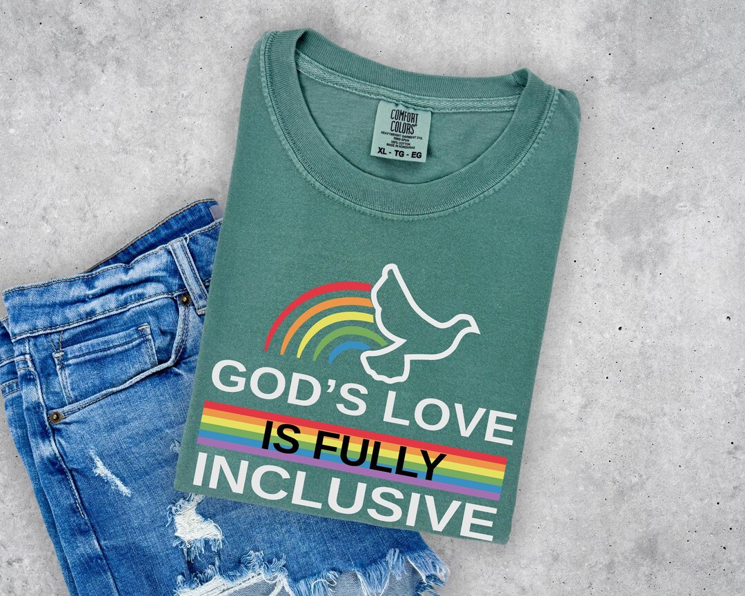 God's Love is Fully Inclusive LGBT Flag Tshirt,comfort Colors®,rainbow ...