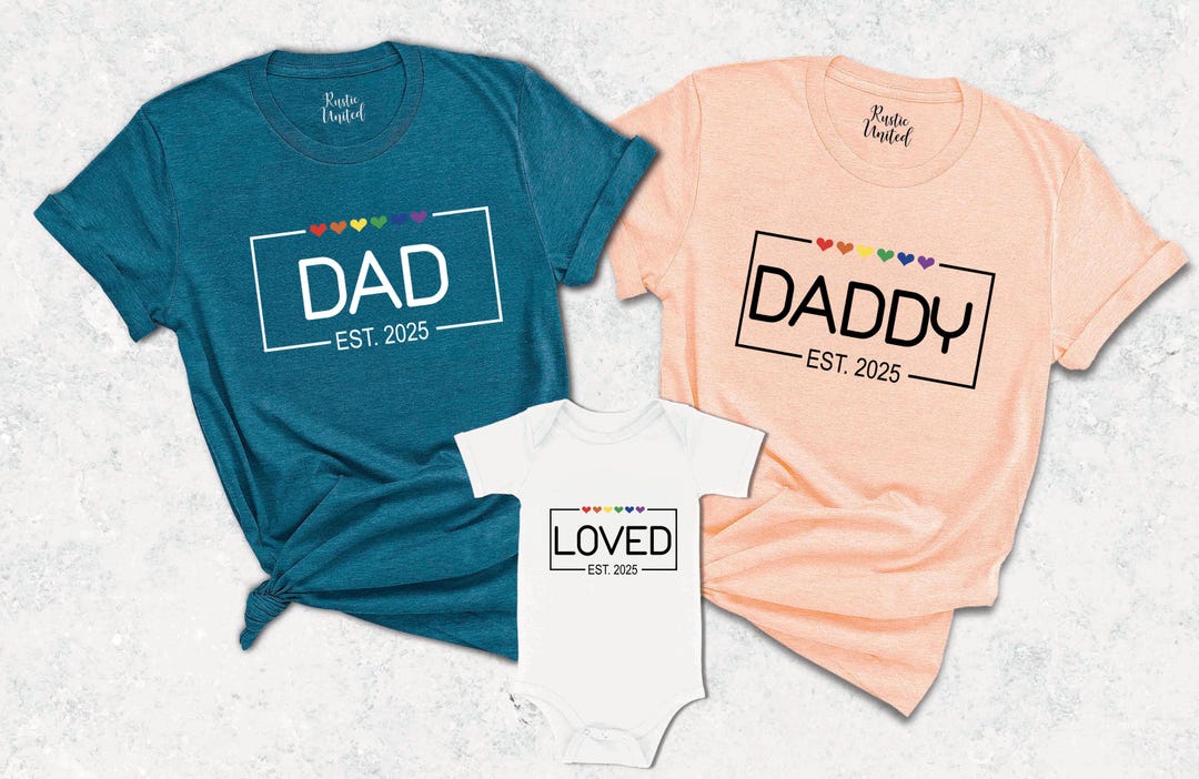 Gay Father's Day LGBTQ Family Matching Pride Rainbow Shirt,custom Dad ...