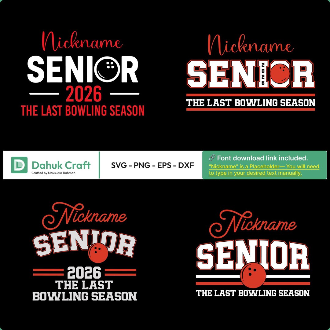 Senior Bowling 2026 Logo With Custom Nickname for Shirts, Gifts, and ...