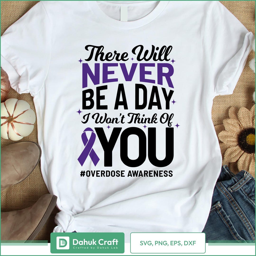 Overdose Awareness SVG Design: Purple Ribbon Memorial Graphic (digital ...