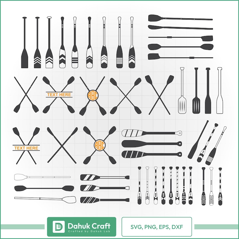 Oar Silhouettes SVG Bundle – Nautical Decor Cut Files (svg, Png, Dxf ...