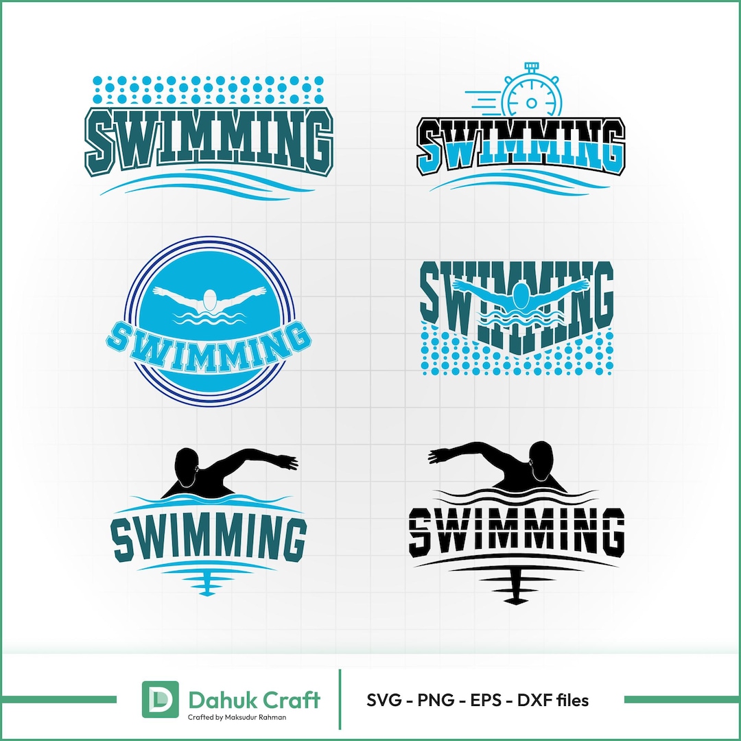 Swimming Team SVG Logo Bundle | Swimmer Silhouette Graphics (svg, Png ...