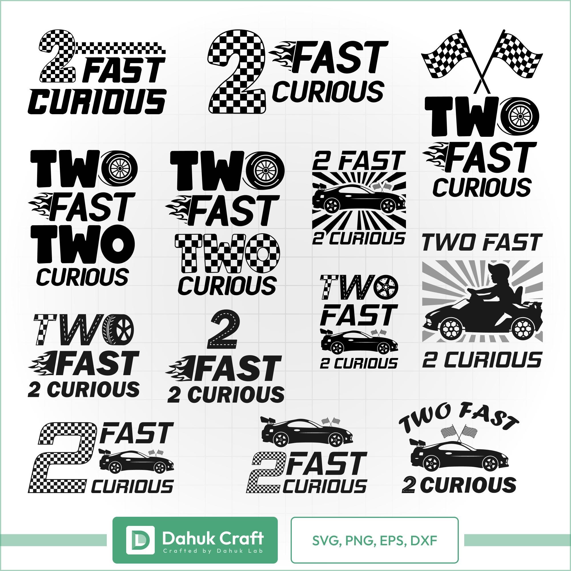 Two Fast Two Curious Race Car PNG: 2nd Birthday Design (digital ...