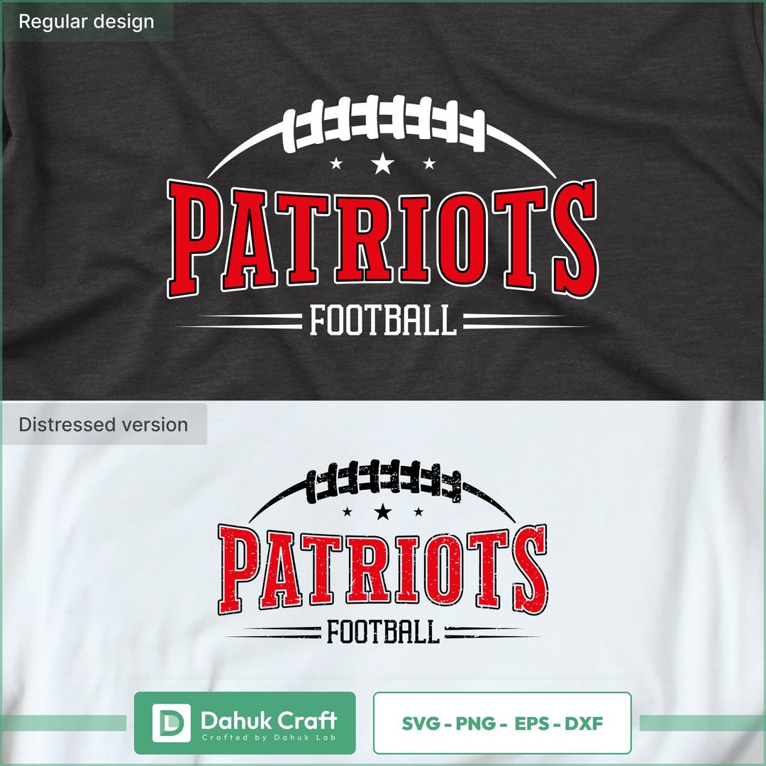 Patriots Football SVG – Regular & Distressed Team Cut File (digital ...