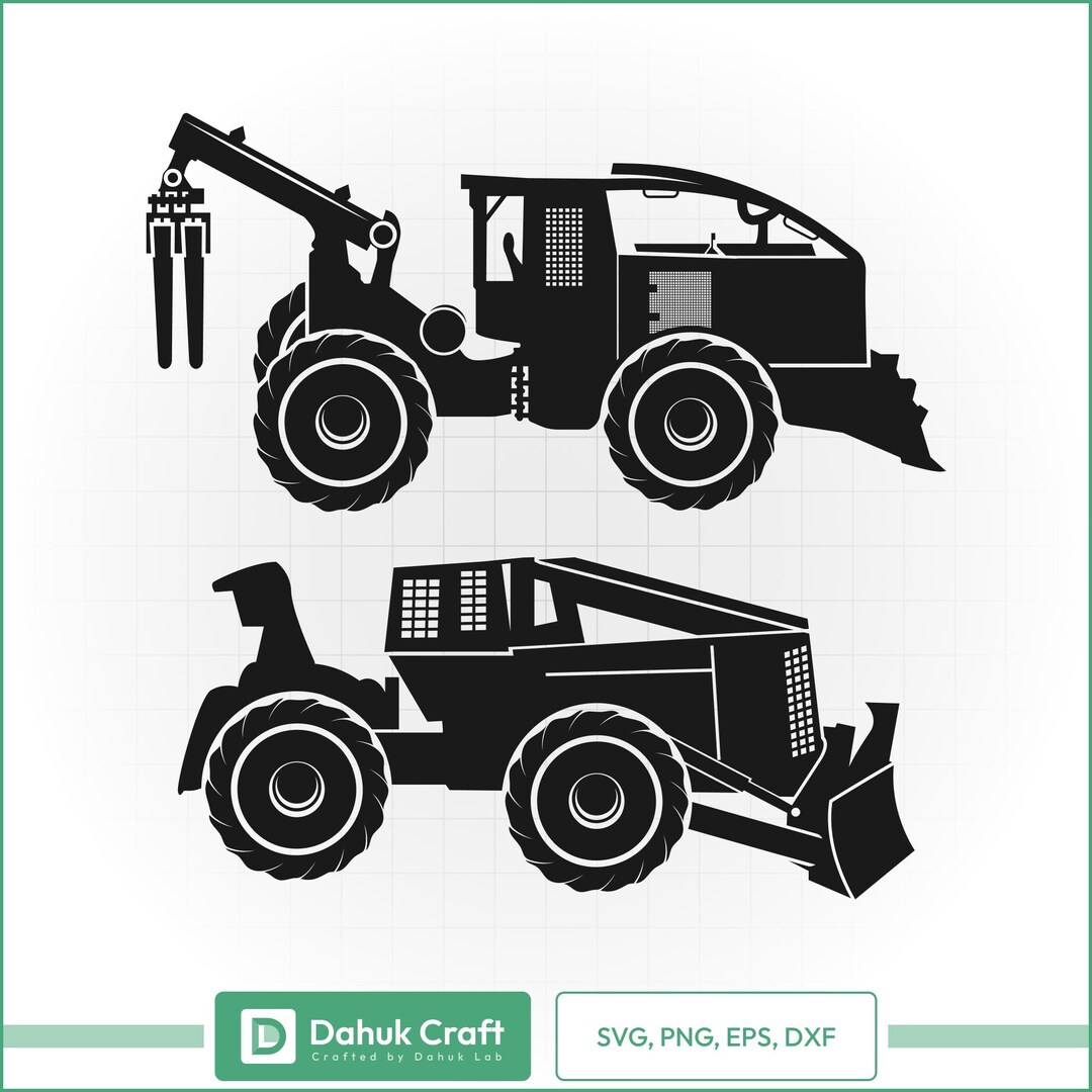 Log Skidder Svg Bundle – Forestry Machine Silhouettes for Cricut and ...