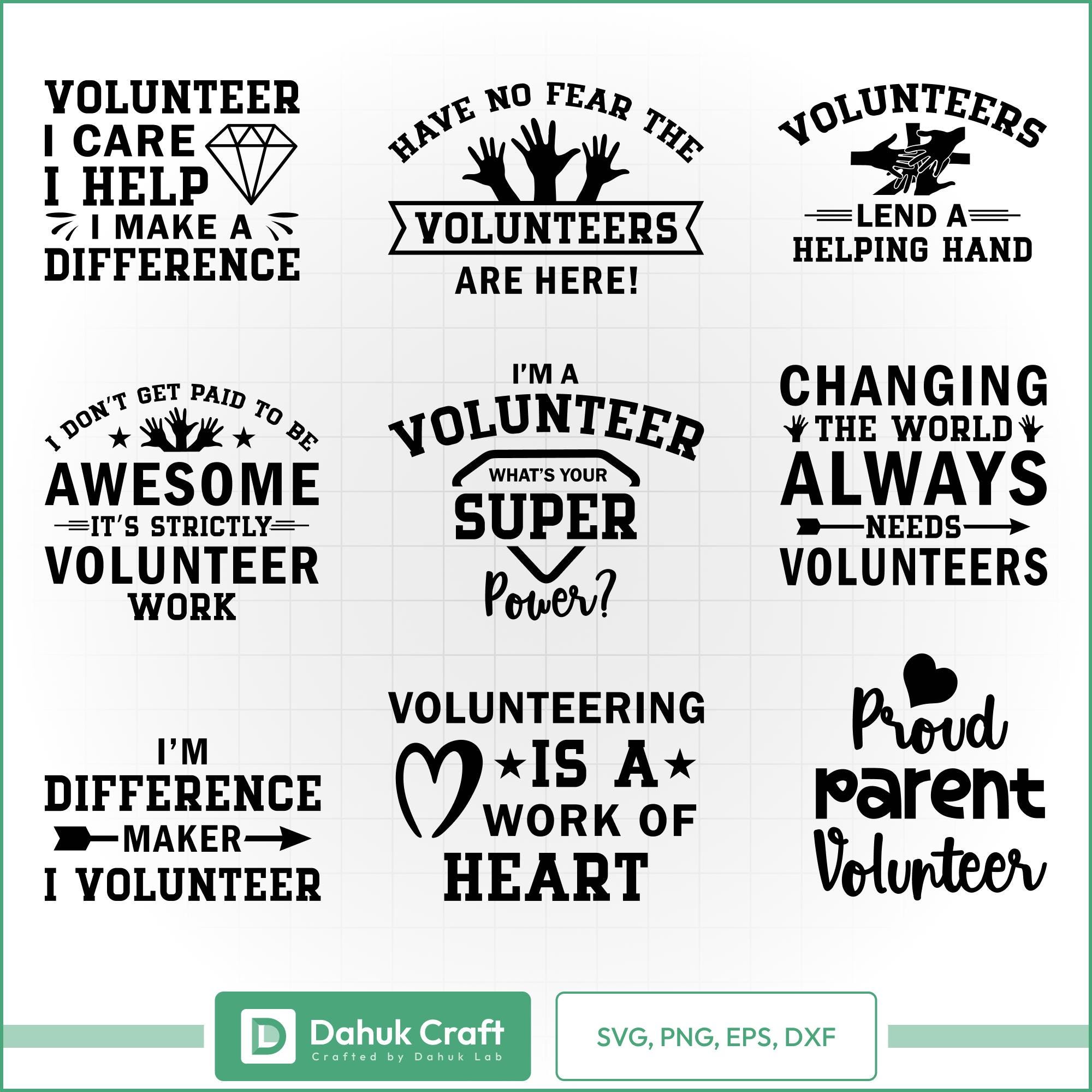 Volunteer SVG Bundle for Cricut and Silhouette | Community Shirt ...