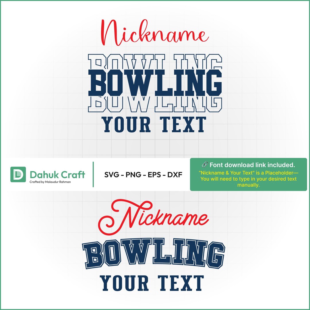 Bowling Team Logo With Custom Nickname and Text for Shirts and Gifts - Etsy