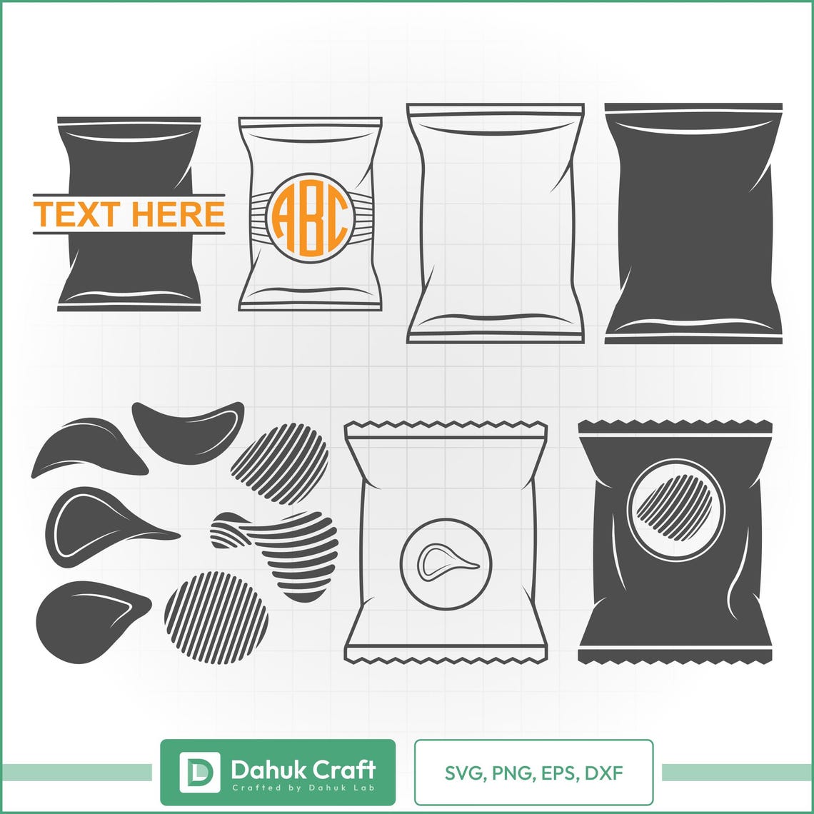 Chips Packet SVG, Chips Bag SVG, Potato Chips Bag, Cut File, for ...