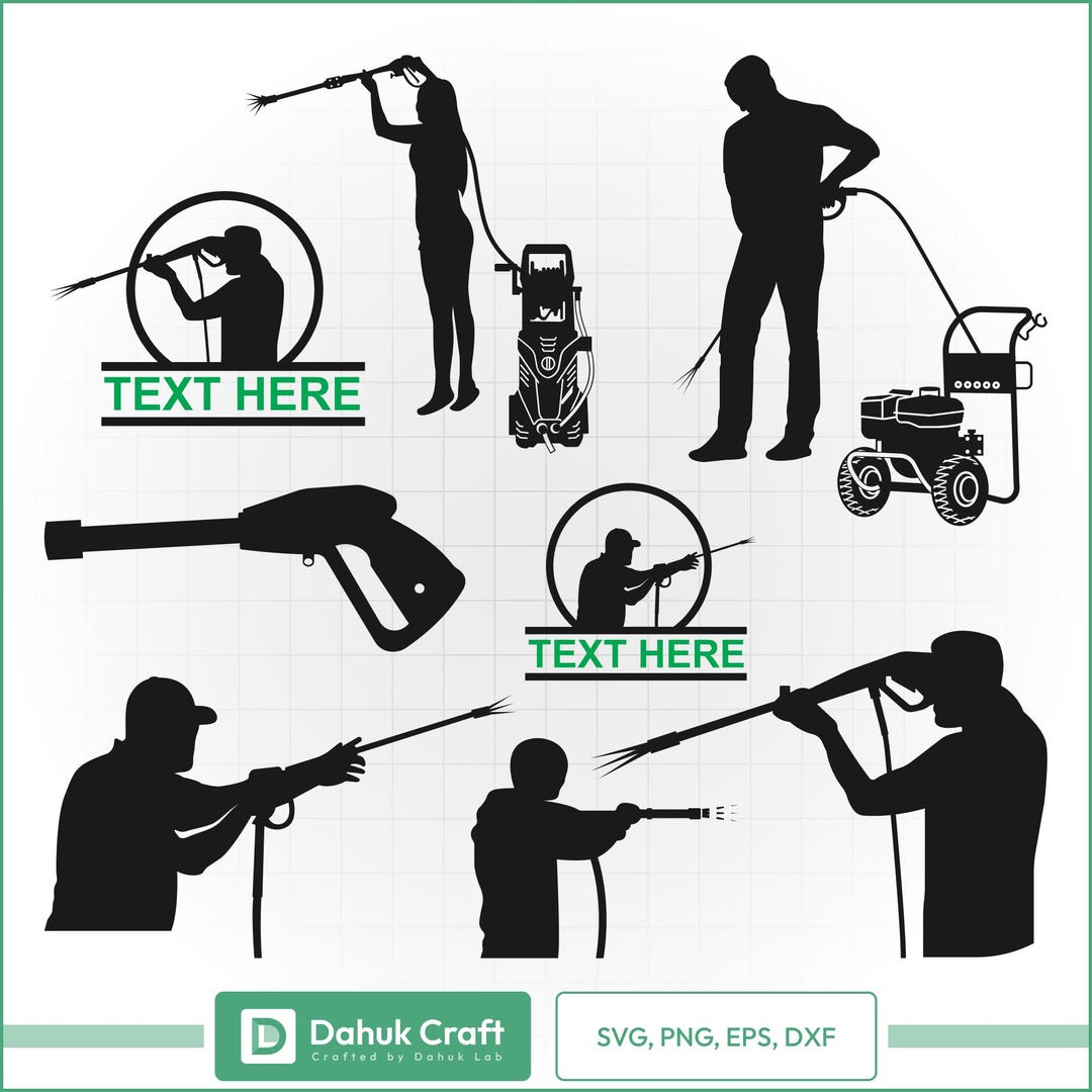 Pressure Washer SVG Bundle: Cleaning Service Logo, Cricut & Silhouette ...