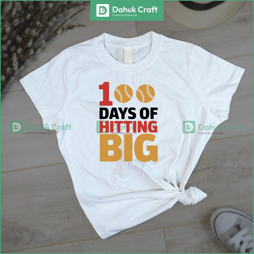 100 Days of Hitting Big SVG | Baseball Milestone Design (digital ...