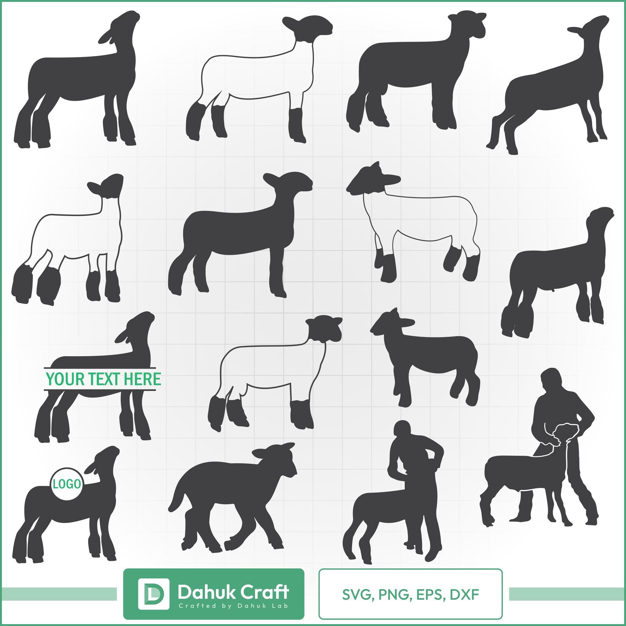 Show Lamb SVG Bundle: Editable Text, Farm Clipart (digital Download) - Etsy