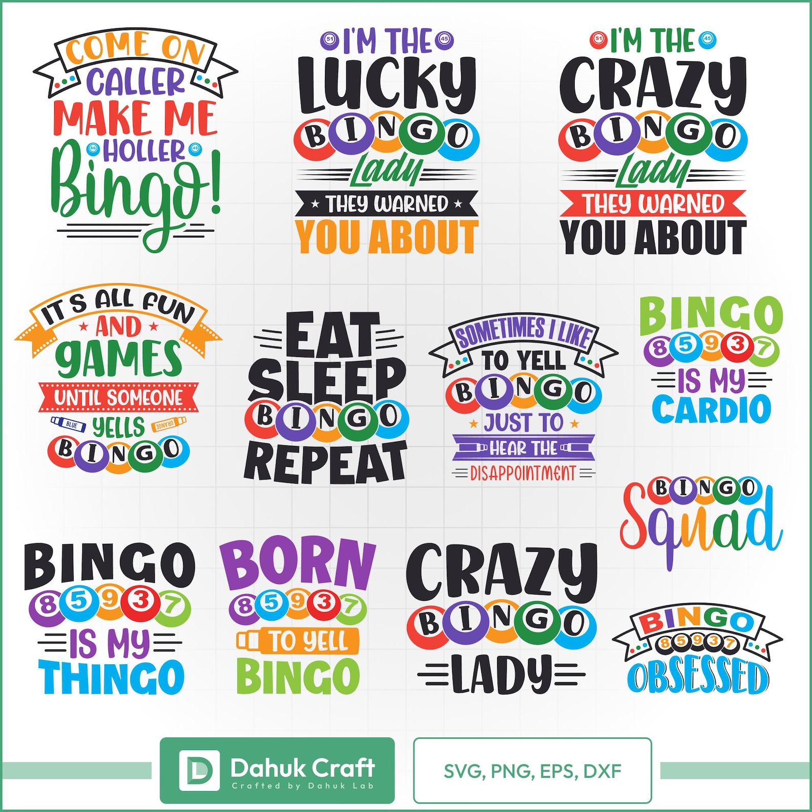 Funny Bingo Quotes SVG Bundle, Bingo Games Design (digital Download) - Etsy