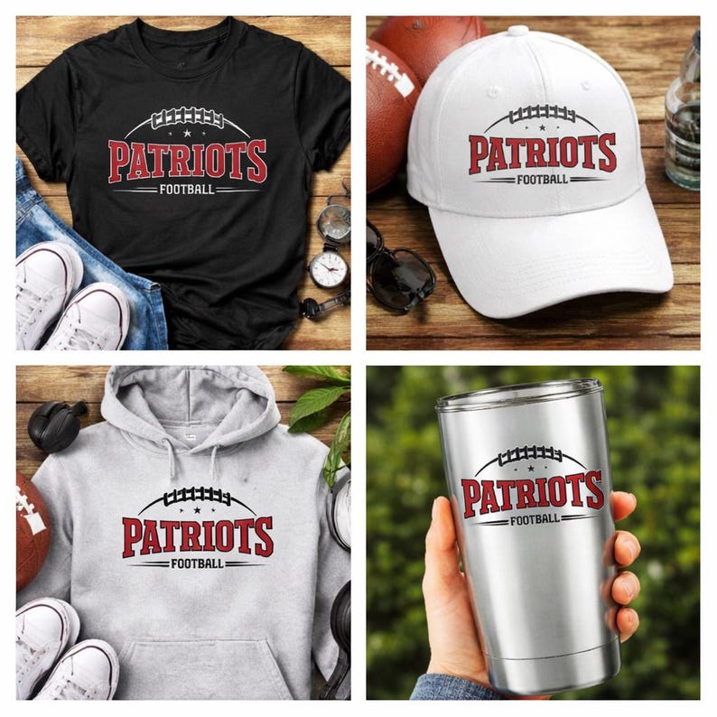 Patriots Football SVG – Regular & Distressed Team Cut File (digital ...