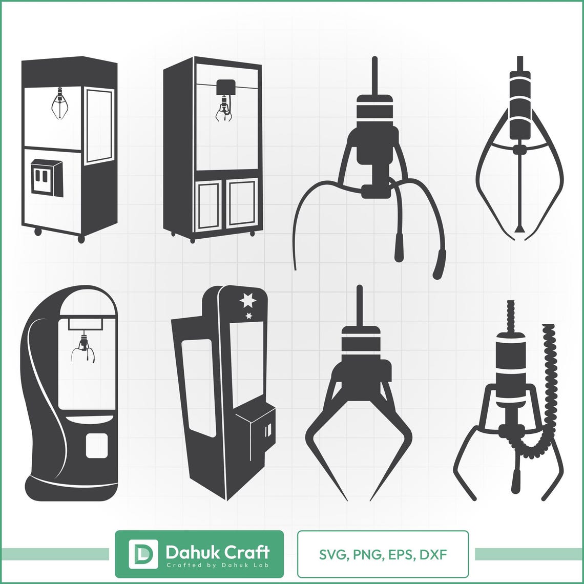 Claw Machine SVG Bundle – Arcade Game Silhouettes (cut Files) - Etsy