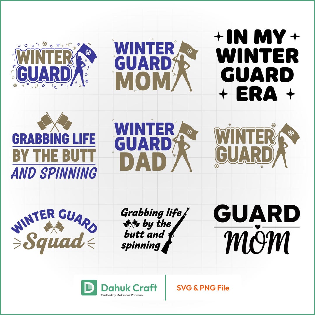 Winter Guard SVG PNG Bundle | Flag Squad Shirt Designs | Guard Mom Dad ...