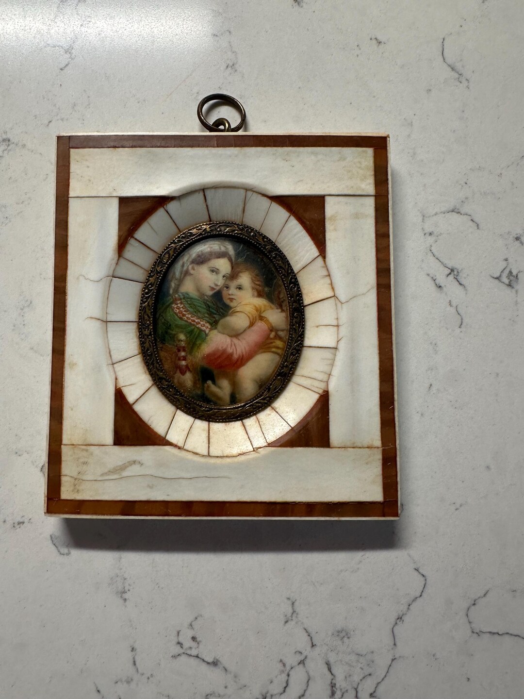 Bone Inlaid French Miniature Virgin and Child - Etsy