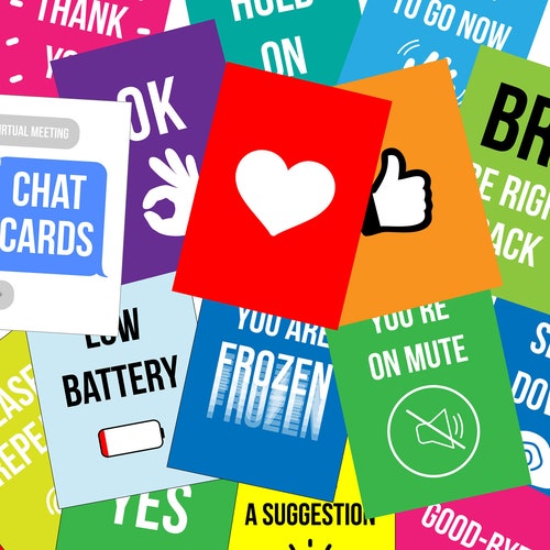 20 Piece Chat Cue Cards Cards for Zoom Conference Video - Etsy