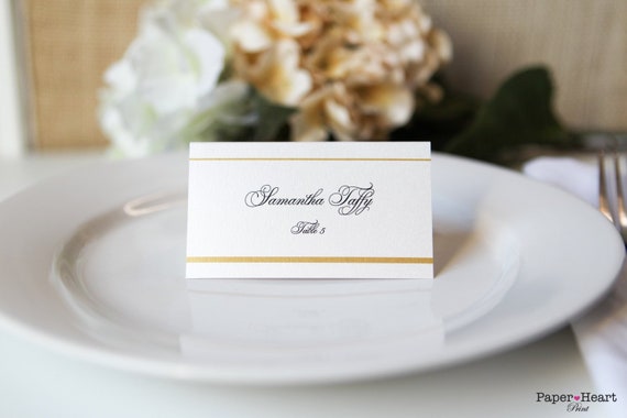 Wedding Custom Customize Gold Line Border Design Place Cards - Etsy