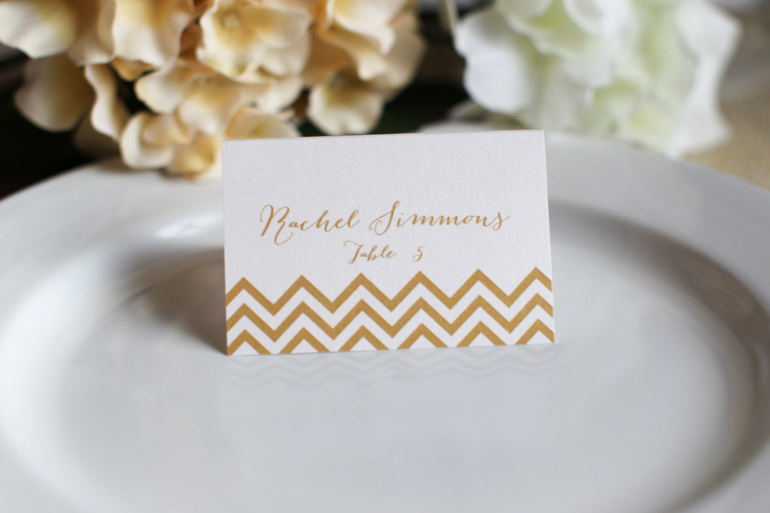 Wedding Custom Customize Chevron Place Cards Simple Elegant - Etsy