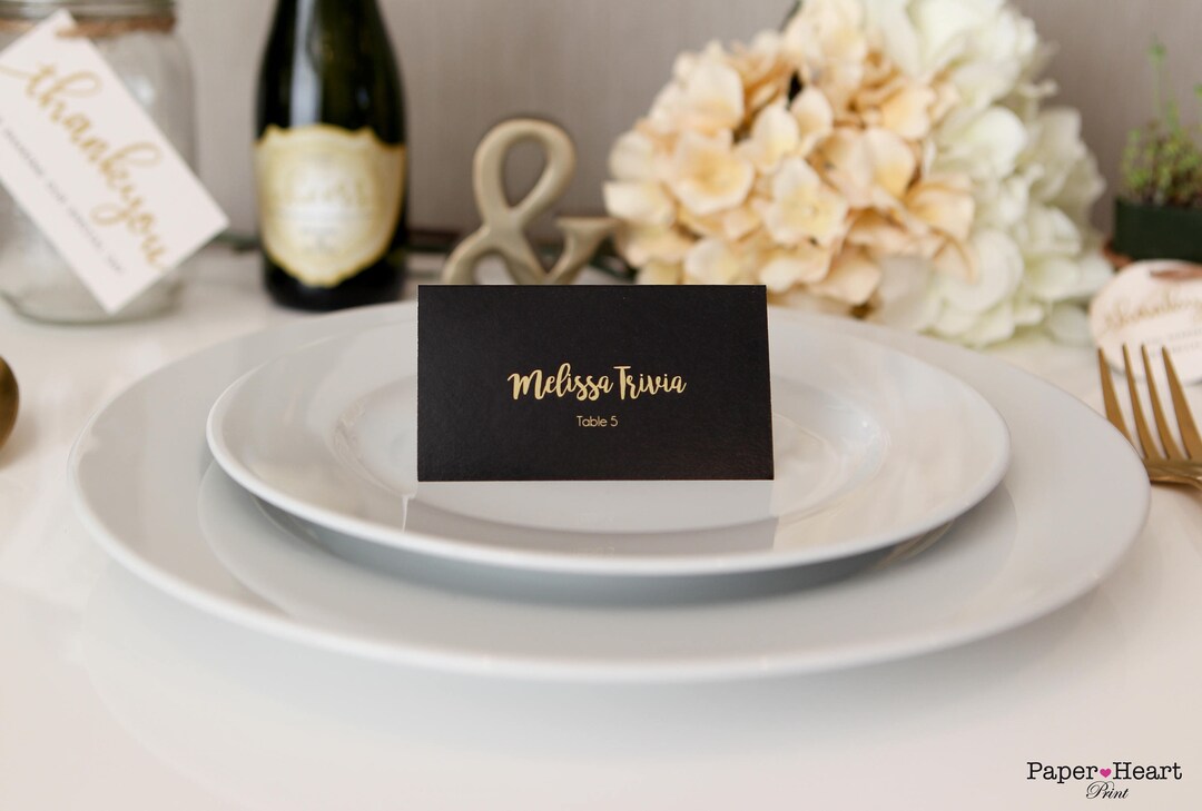 Script Food Icon Food Choice Indication Wedding Custom Place Cards ...