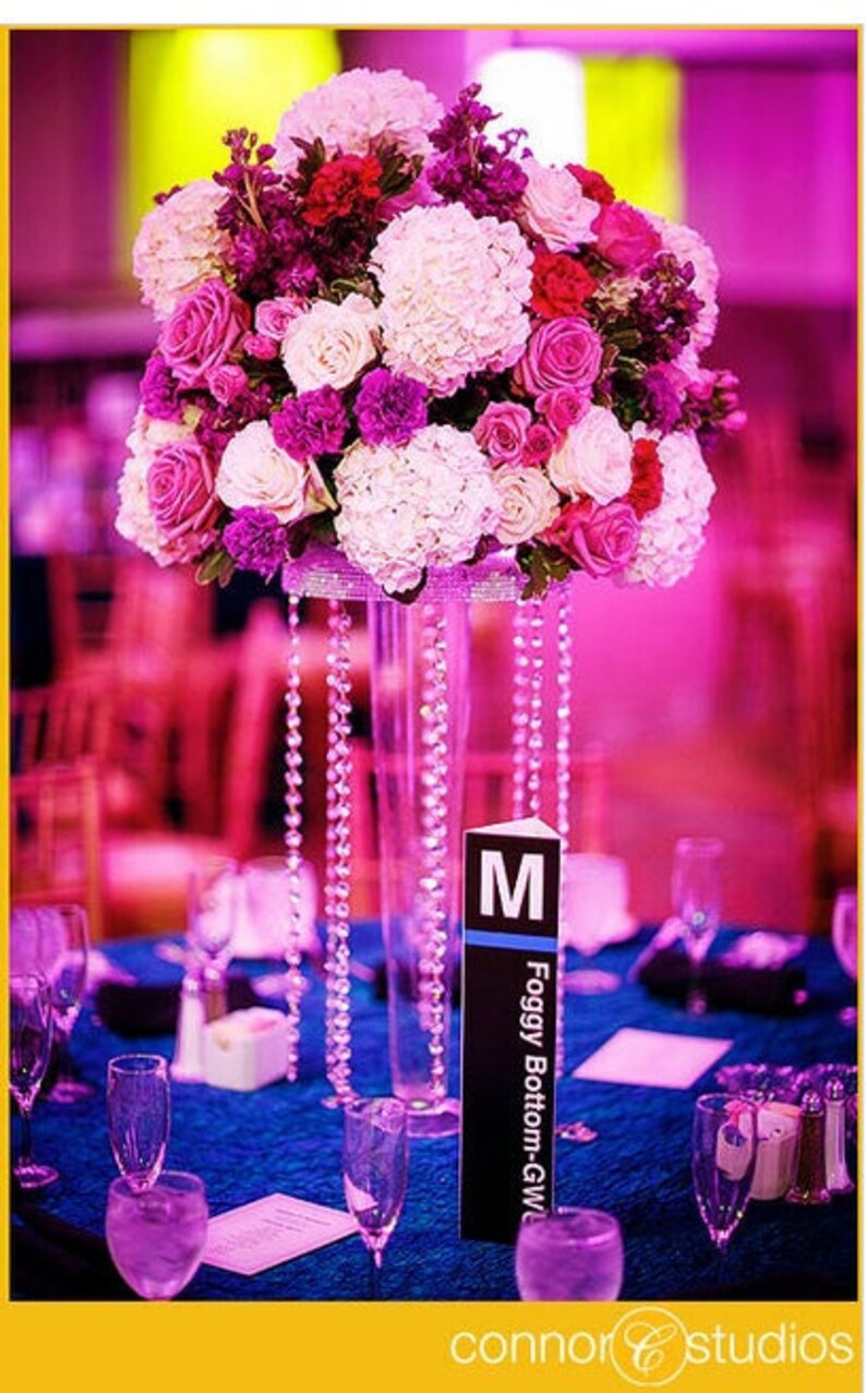 Wedding Metro Table Signs Number Three-sided Tented Custom - Etsy