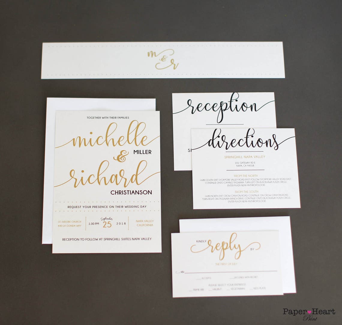 Script Wedding Invitation Set Custom Bride and Groom Names - Etsy