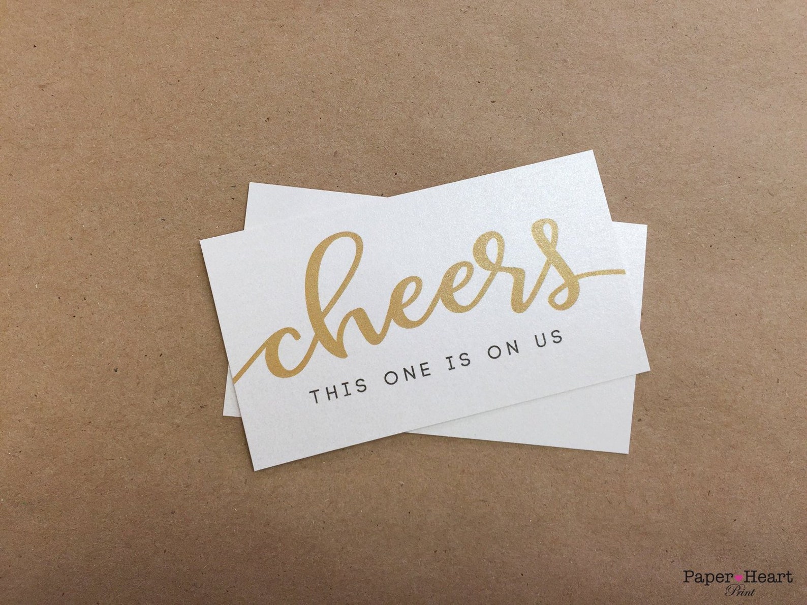 Gold Golden Drink Ticket With Script Cheers for Your Wedding - Etsy
