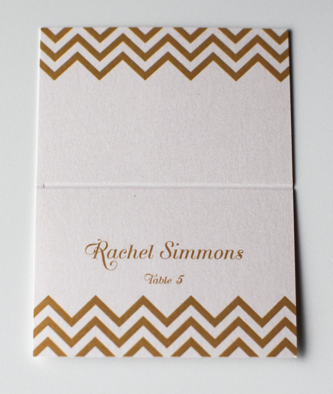 Wedding Custom Customize Chevron Place Cards Simple Elegant | Etsy