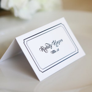 Wedding Custom Customize Place Cards Simple Border Elegant Names Guest ...