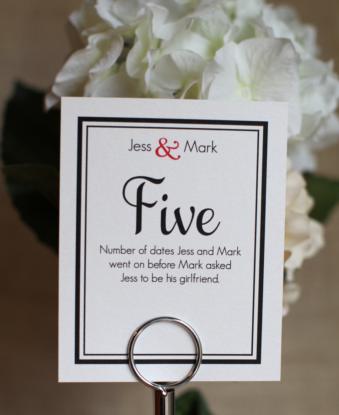 Table Names With Meaning Wedding Sign on Pearlized Card Stock Simple ...
