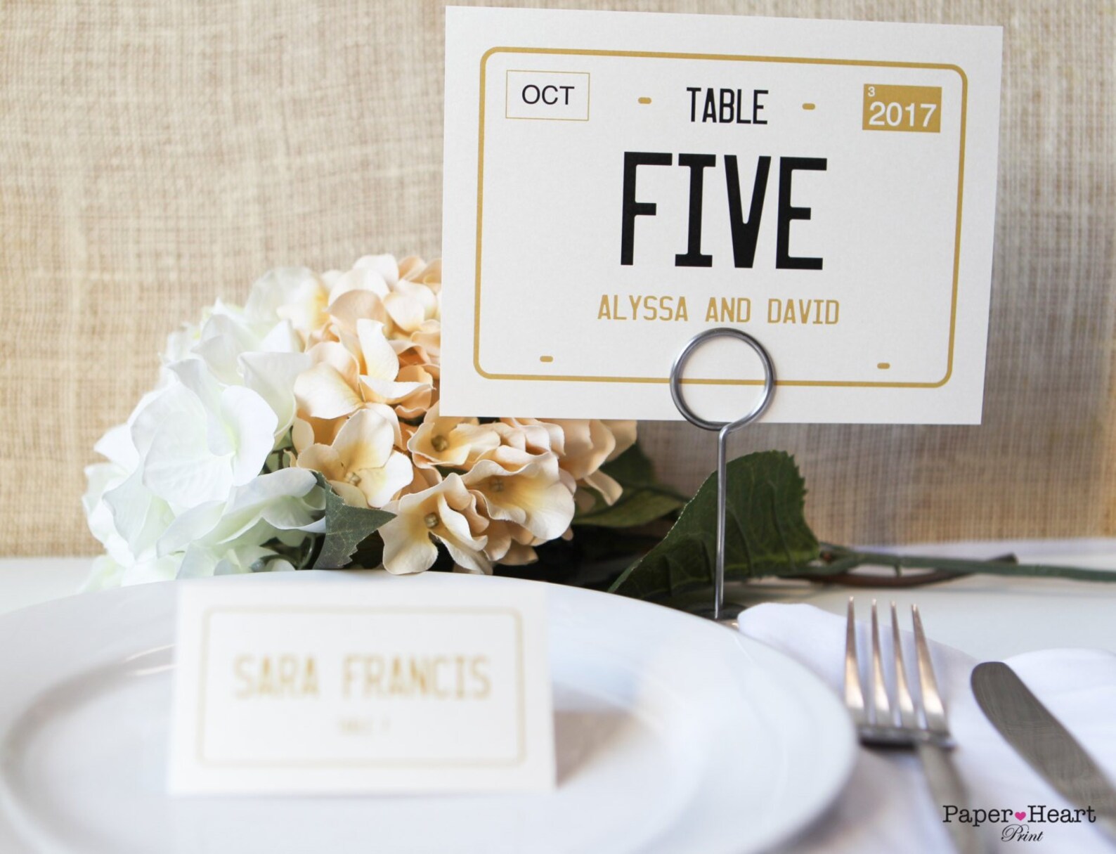Wedding License Plate Car Theme Table Numbers Sign Custom Customize ...