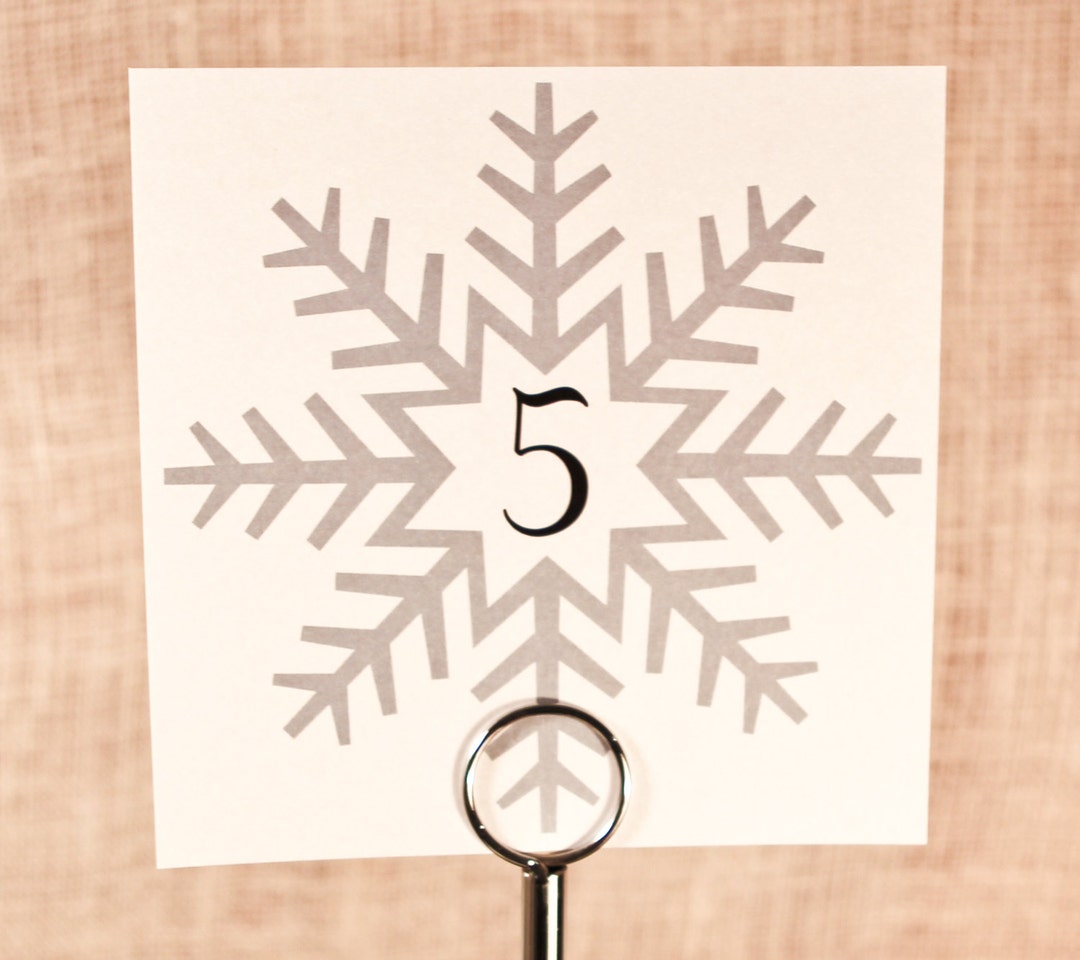 15 Piece - Winter Table Numbers Wedding Custom Customize Sign Simple ...