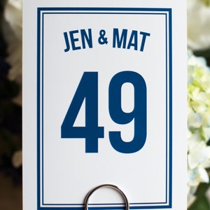 Sports Theme Wedding Table Names Numbers Customize Custom Simple ...