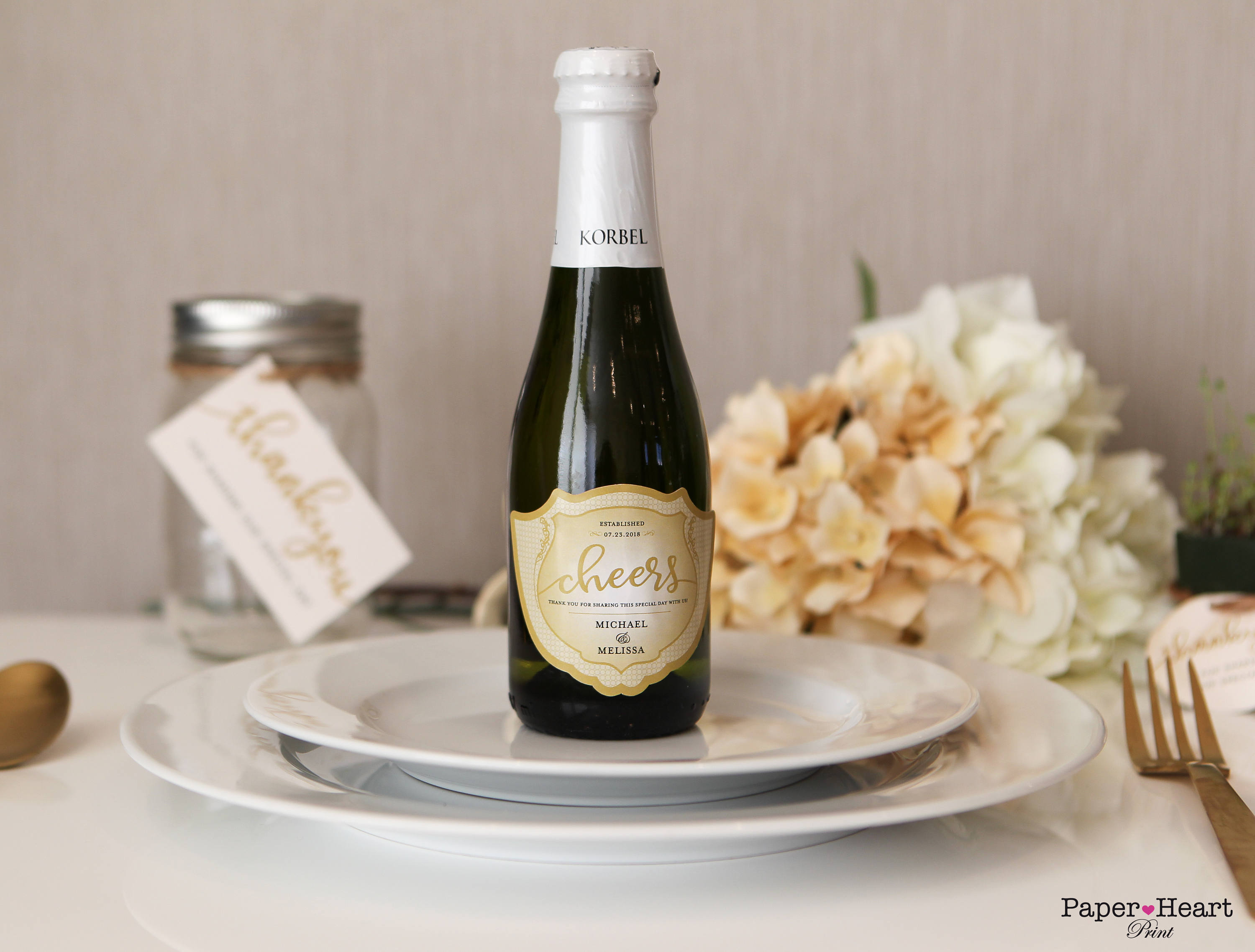 Mini Wine Champagne Sticker Labels Korbel Bride and Groom | Etsy