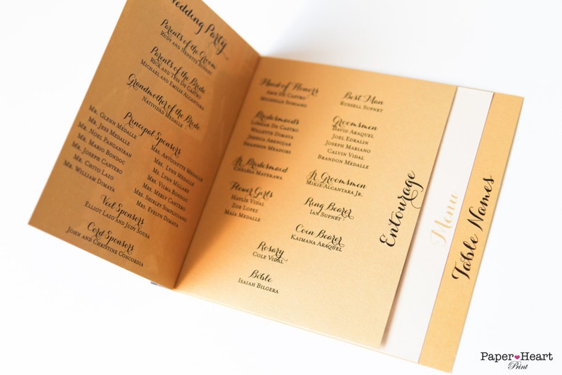 Wedding Reception Minibook Booklet Mini-book Program Menu - Etsy