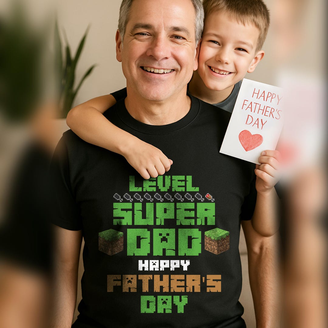 Pixel Art Father's Day Shirt, Gamer Dad Gift, Block Style Dad Tee ...