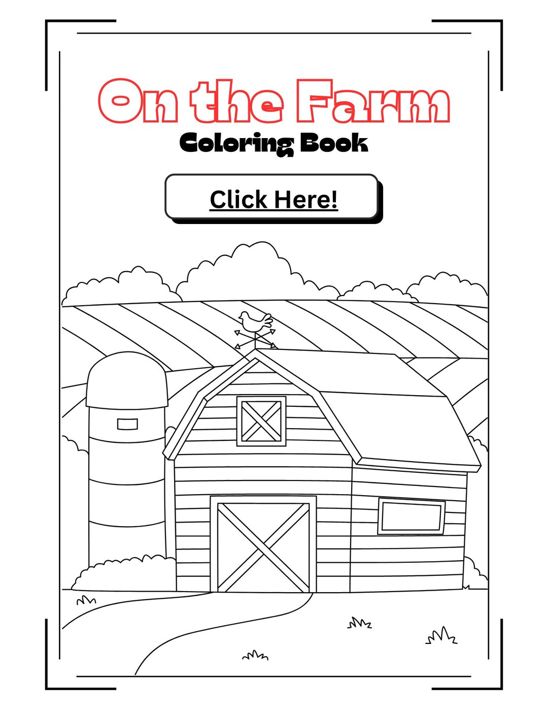 Childrens Coloring Book Farm Animals Barn Kids Crayon - Etsy