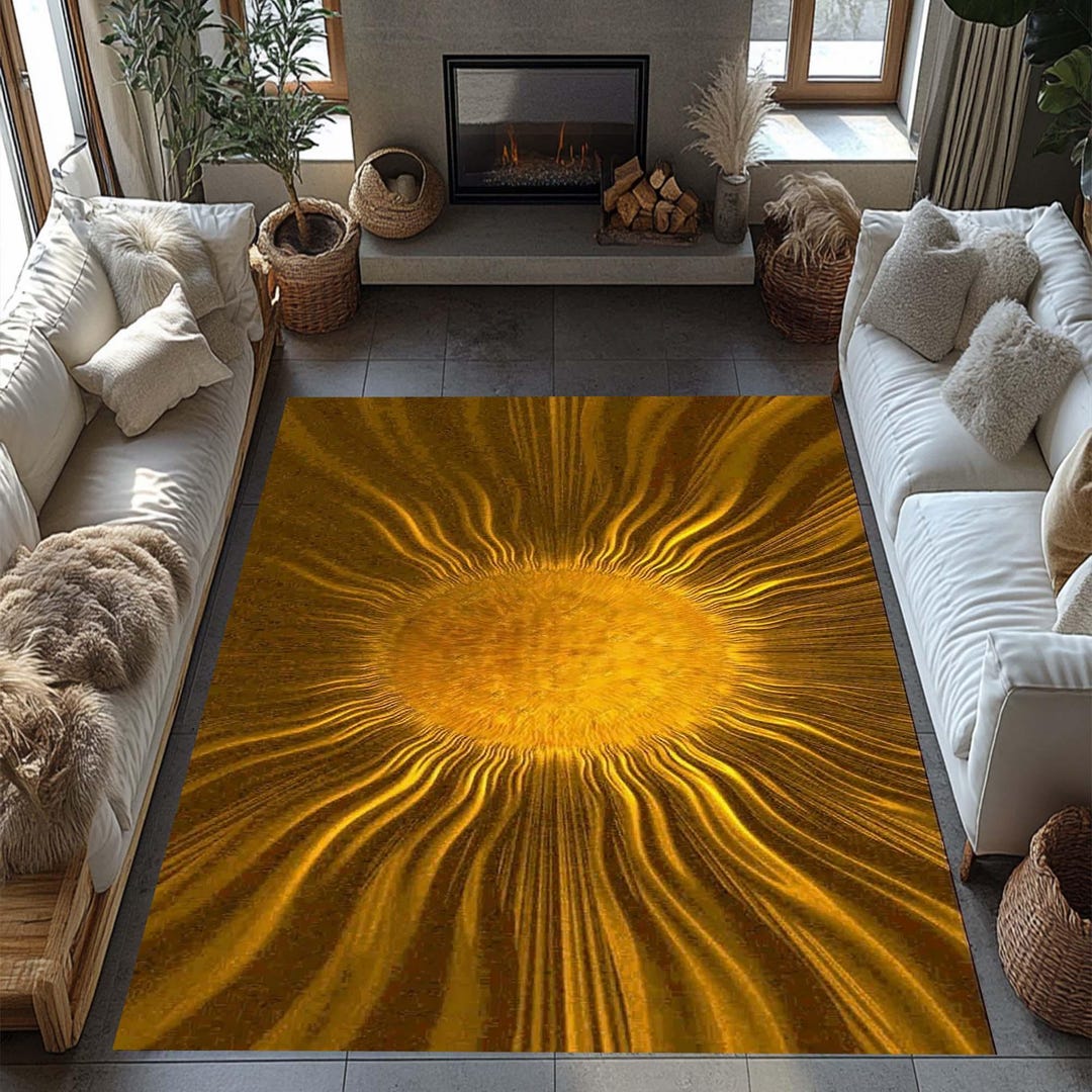 Sun Rug, Sunshine Rug, Area Rug, Circle Rug, Bathmat Rug, Doormat Rug ...