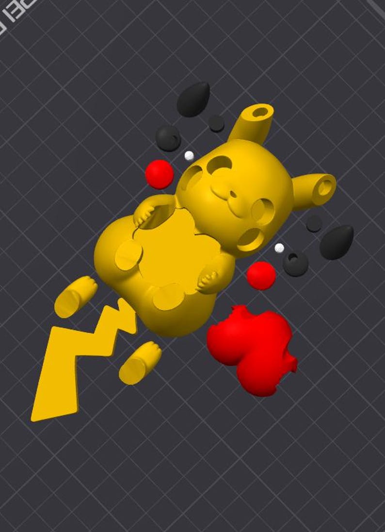 Pikachu STL Valentine Edition – Multipart Pokémon 3D Print Model – No ...