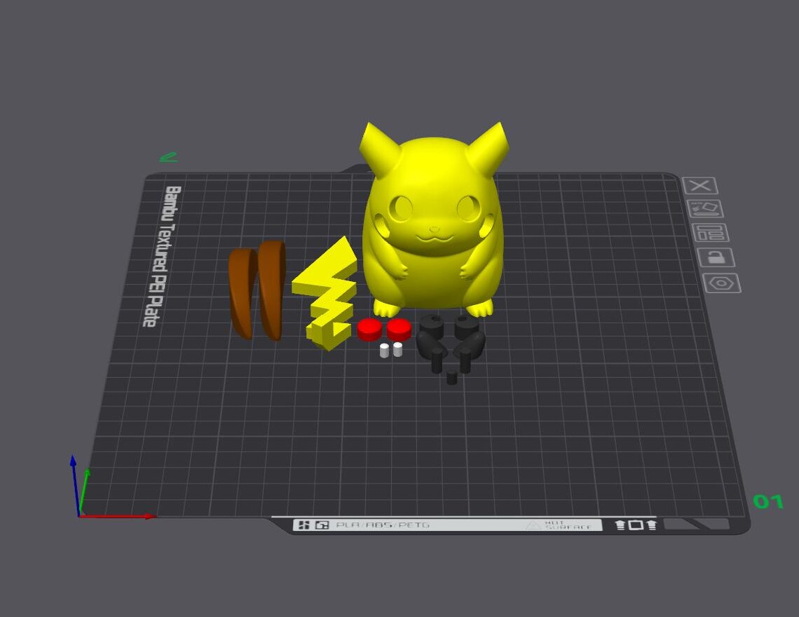 Pikachu Gen 1 STL - Multipart Pokémon 3D Print Model - STL & 3MF Files ...