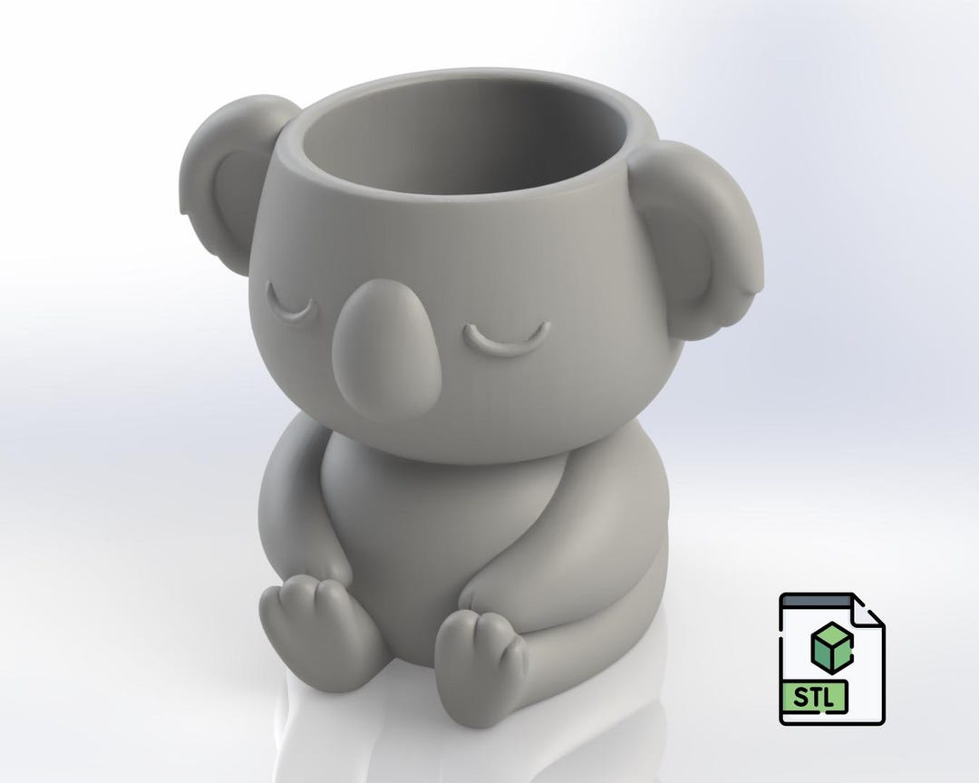 3D Koala Planter Pot | 3D Printable Succulent Holder | Cute Australian ...