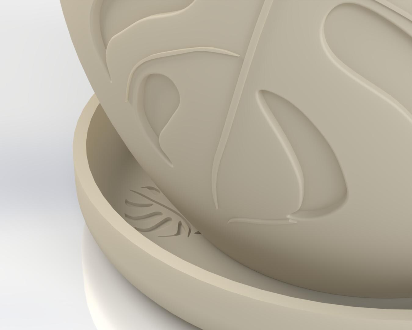 Monstera Tropical Planter STL | 3D Printable Pot With Tray | Indoor ...