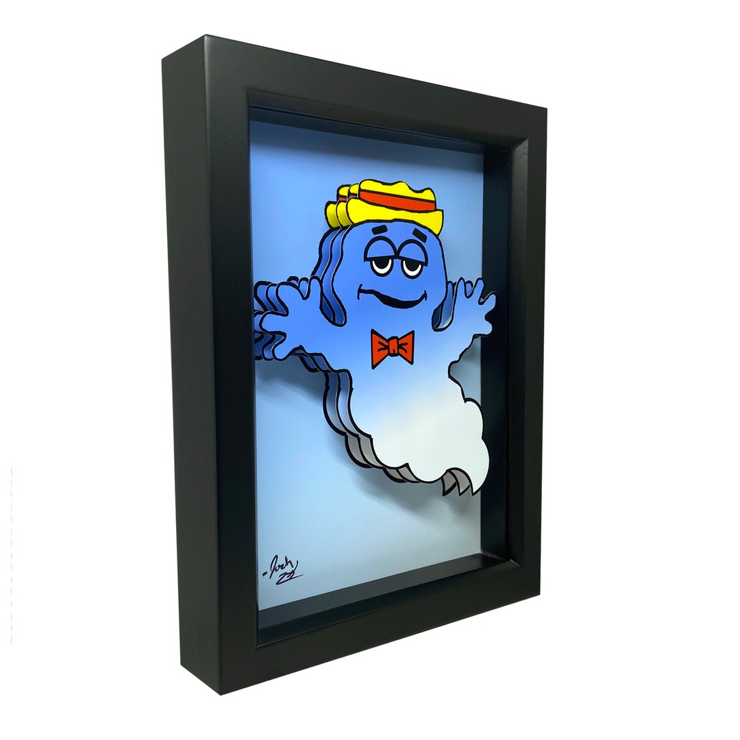 Boo Berry 3D Art: Monster Cereal Mascot, Kitchen Decor (7x5″ Framed) - Etsy