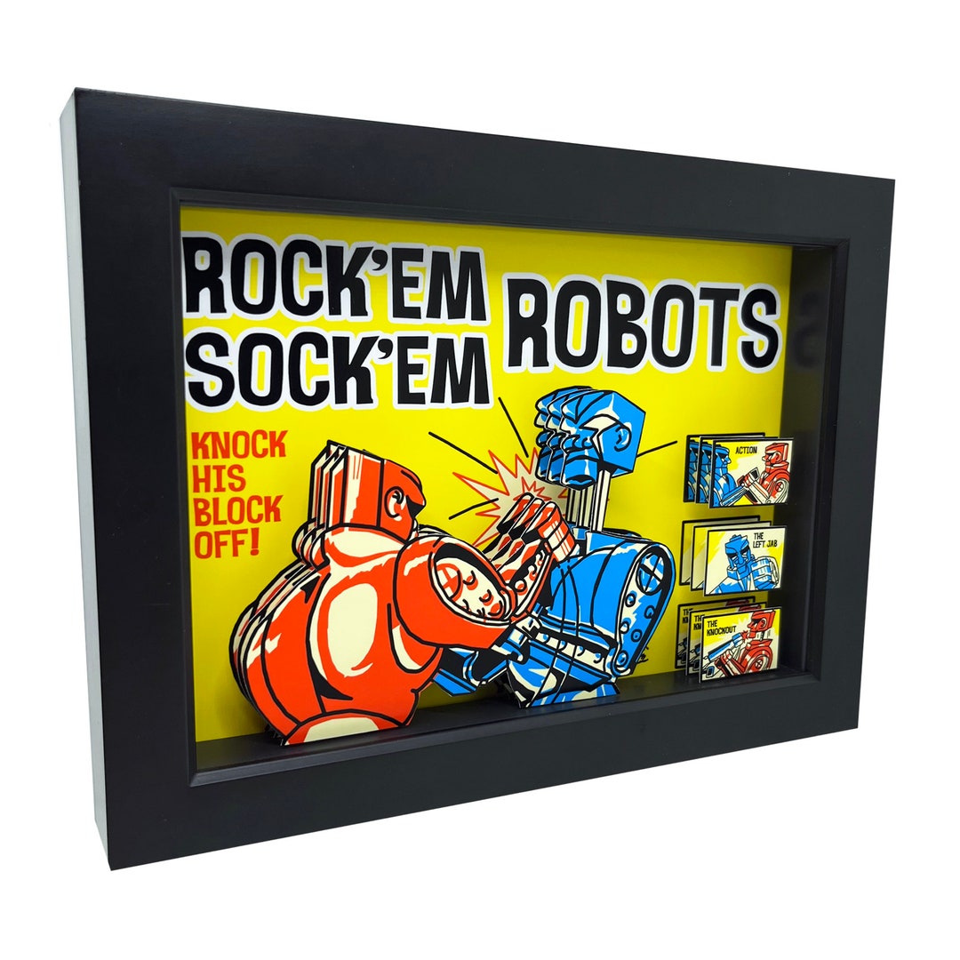 Toy Robot Print Comic Book Ad 3D Art Game Room Decor Game Room Art ...