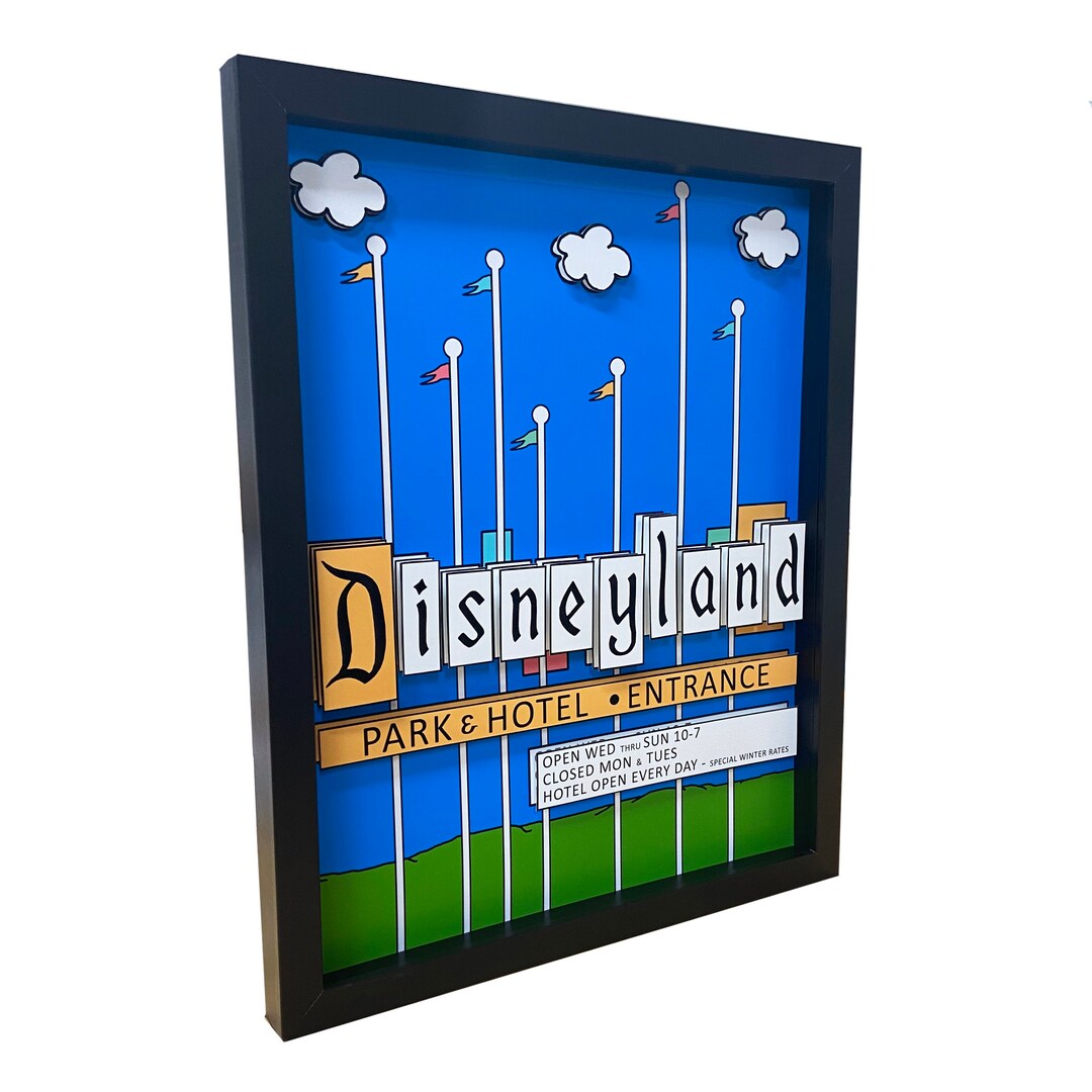 Disneyland Sign 3D Art: Framed Googie Decor (11x14") - Etsy