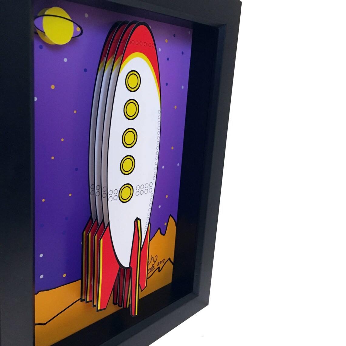 Spaceship Art Spaceship Decor Rocket Ship Art Rocket Ship | Etsy