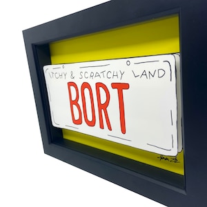 Bort License Plate Art the Simpsons Art 3D Art Bort Sign the Simpsons ...