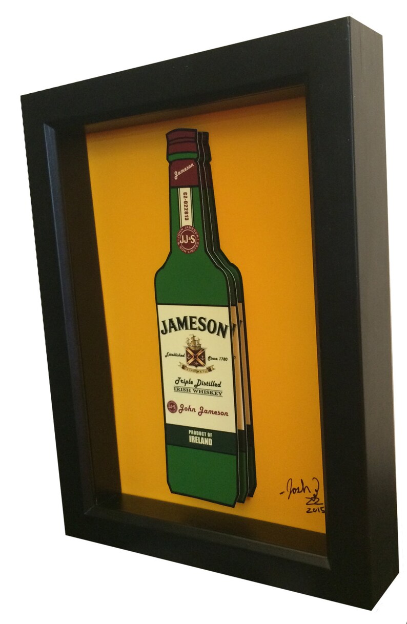 Jameson Bottle Print 3D Art Jameson Irish Wiskey Bottle Art | Etsy