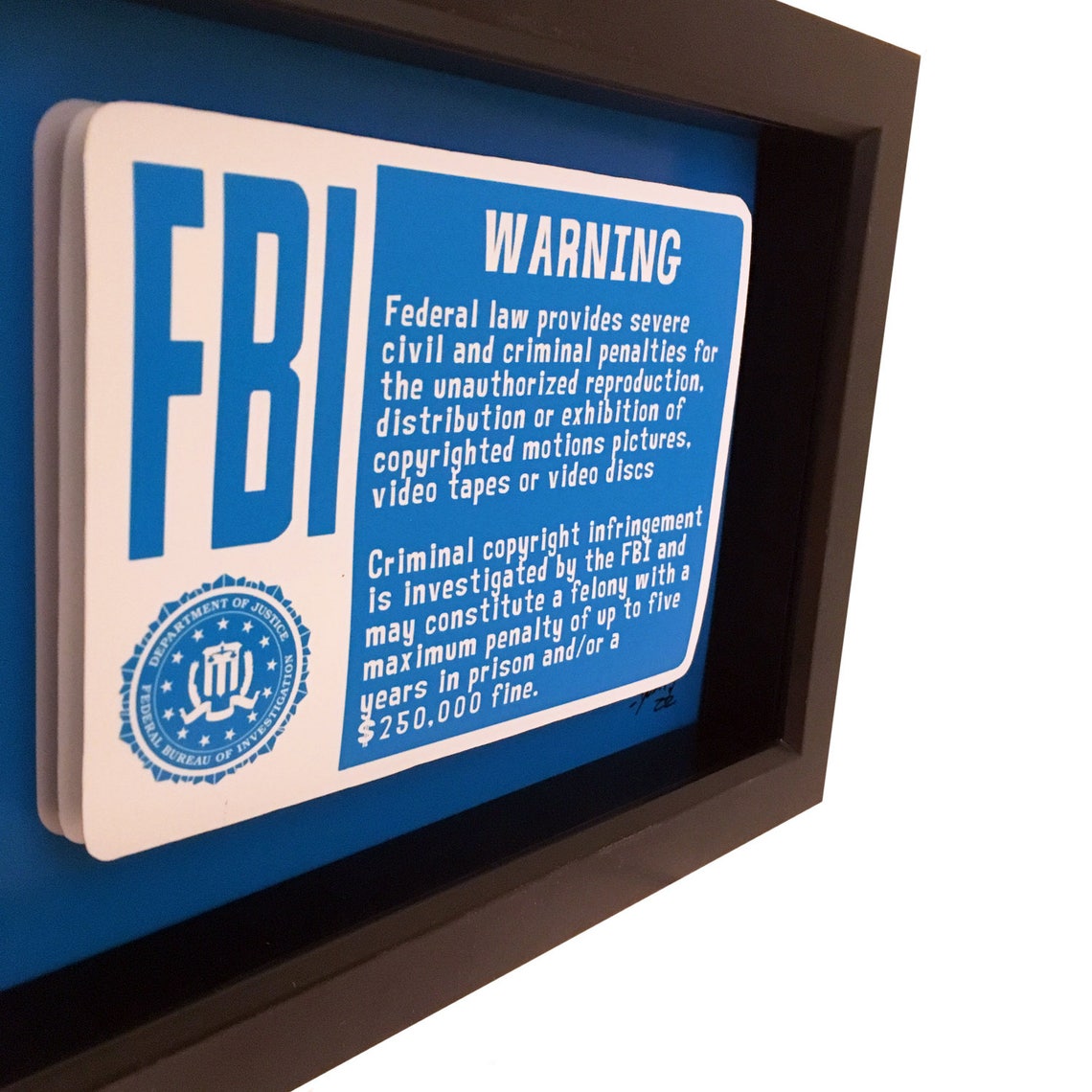 VHS Tape FBI Warning FBI Badge 3D Art Vhs Horror Art Vintage | Etsy