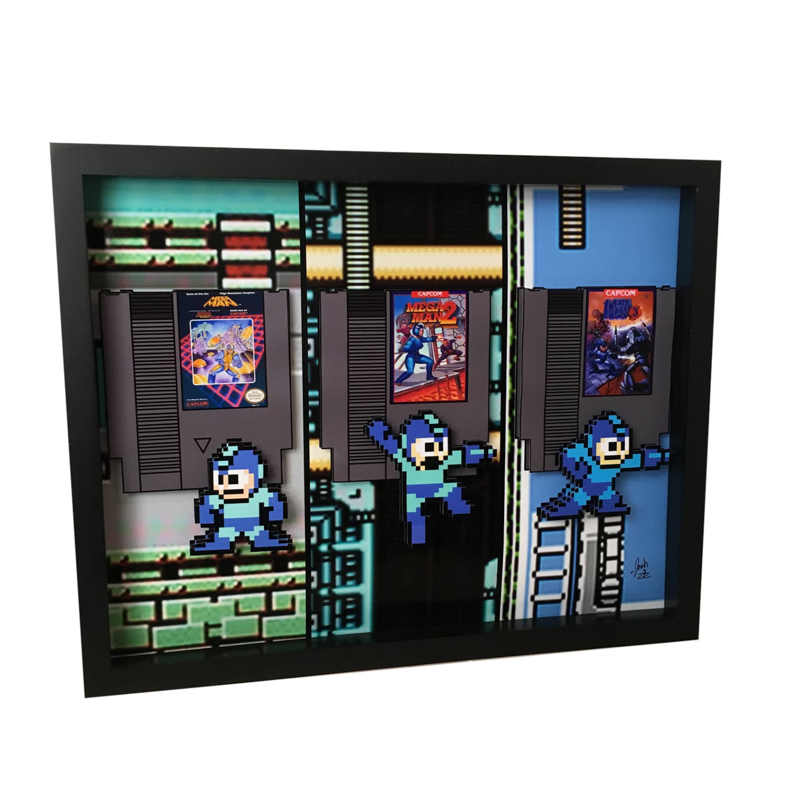 Mega Man Nintendo 8 Bit Art Mega Man Print 3D Art Nintendo | Etsy